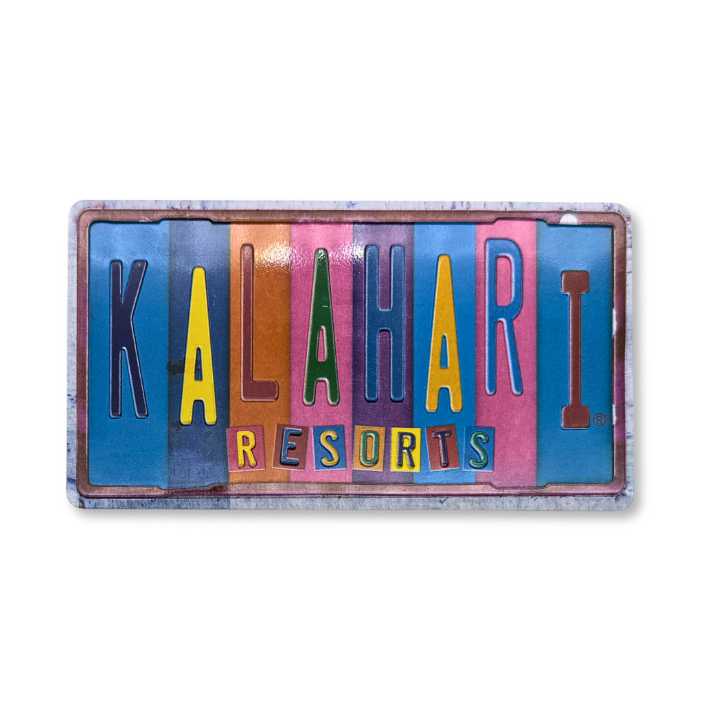 Mini License Plate Magnet | Shop | Kalahari Resorts | Kalahari Resorts ...